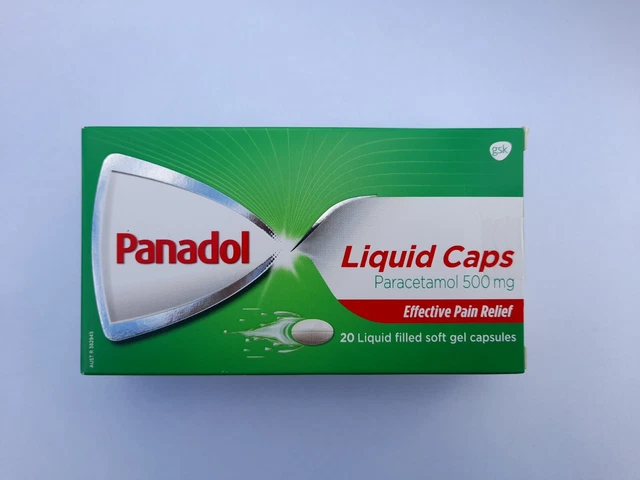 PANADOL 20 LIQUID CAPSULES PARACETAMOL 500mg SOFT GEL CAPSULES PAIN ...
