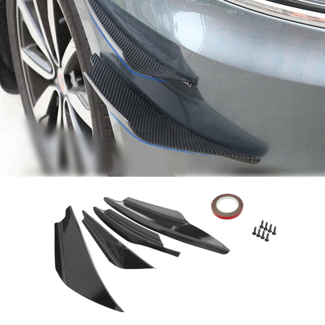 UNIVERSAL CAR FRONT Bumper Fins Body Splitter Spoiler Canards Carbon ...