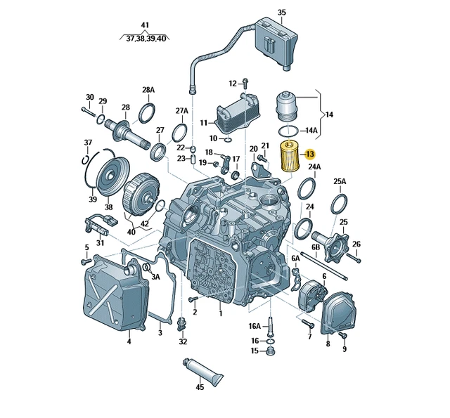 ORIGINAL GETRIEBEÖLFILTER VW Audi Skoda Seat - 02E305051B / 02E305051C ...