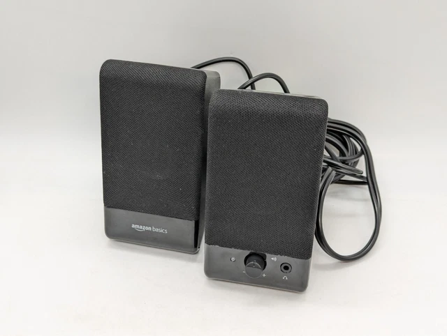 AMAZON BASICS COMPUTER speakers pair for PC 3.5mm wired USB-powered ...