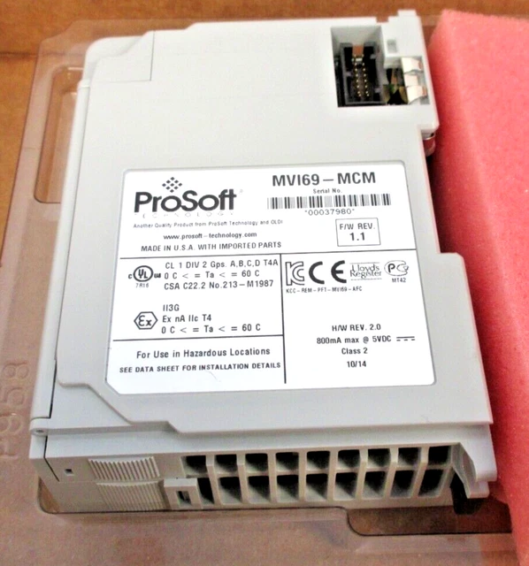 PROSOFT TECHNOLOGY MVI69-MCM MODBUS MASTER/SLAVE Network Interface ...
