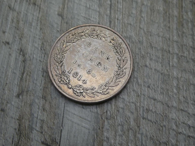 NICE 1814 1S 6d - One Shilling Sixpence -Bank Token Coin (925 Silver ...