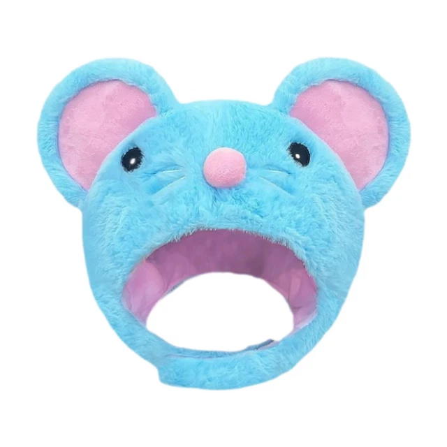 PLUSH BLUE MOUSE Hat Cartoon Headgear for Role Play Birthday Party ...