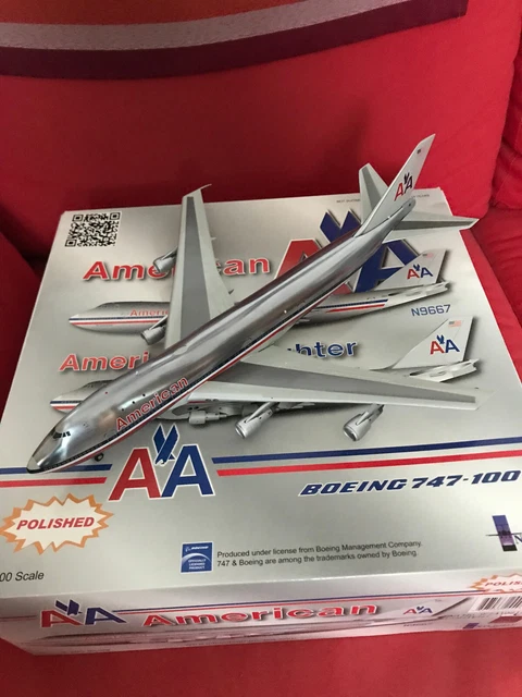 BOEING 747-100 AMERICAN Airlines N9667 1/200 Inflight200 polished EUR ...