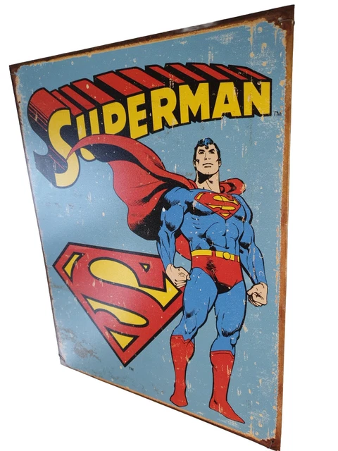 VINTAGE DC SUPERMAN Metal Panel Poster Retro For Fans Collectors And ...