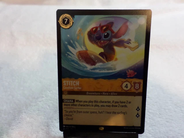 DISNEY LORCANA STITCH #21 Carefree Surfer Legendary Card Non Foil £16. ...