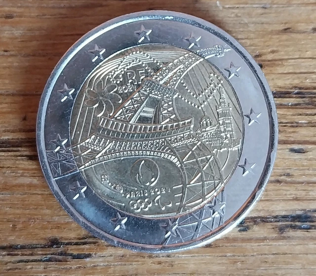 PIÈCE 2 EUROS jo 2024 JEUX OLYMPIQUES DE PARIS 2024 PIÈCE- COMMÉMORATIVE EUR 110,00 - PicClick IT