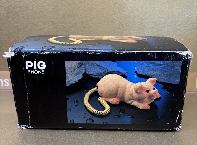 VINTAGE PIG TELEPHONE MET Brand Push Button Landline Phone Corded in ...
