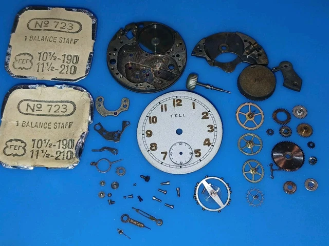 ANTIQUE VINTAGE SWISS Ww11 Military Trench Watch Dial/Movement Fef (S2 ...