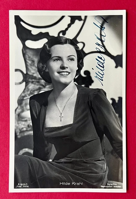 SCHAUSPIELER FOTO AK um 1940 HILDE KRAHL mit Original Unterschrift ...