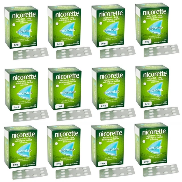NICORETTE MICROTAB 2MG Original 100 Tablettes Expire 12-2024 ⚡⚡ 12 ...