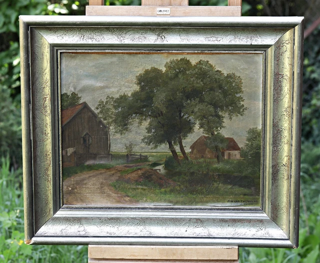 HEINRICH NEPPEL – Landschaft – Öl auf Leinwand/Karton, signiert, mit ...
