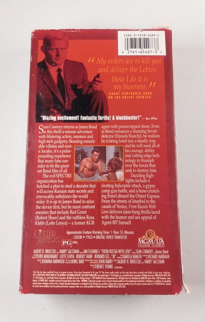 FROM RUSSIA WITH Love (VHS) 1963 Sean Connery, Robert Shaw, Lotte Lenya ...