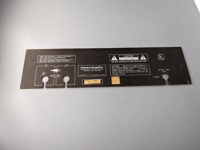 MARANTZ SD22 REAR panel - good condition $18.00 - PicClick