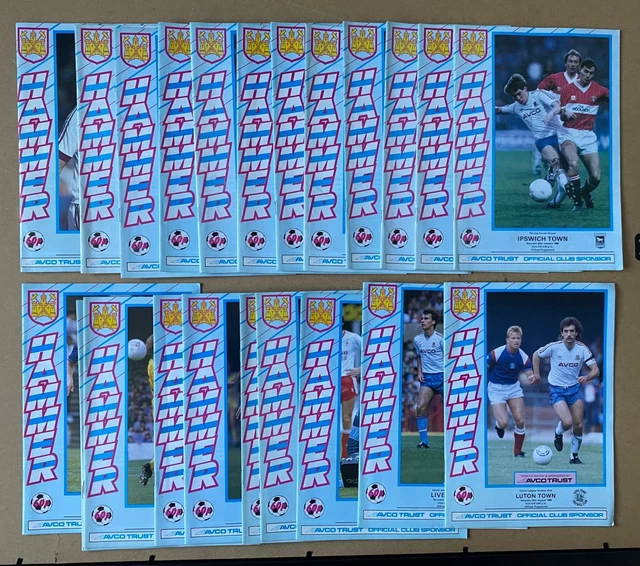 COLLECTION OF 24 x West Ham home programmes from season 1985-1986 £4.36 ...