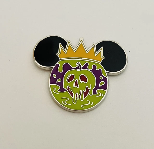 DISNEY VILLAINS MICKEY Mouse Head Icon Mystery Pin Poison Apple Evil ...