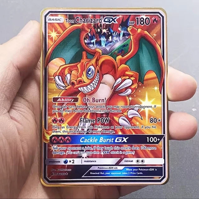 POKEMON CARDS CHARIZARD GX Full Art Toon Version - Metal Card Colorised ...