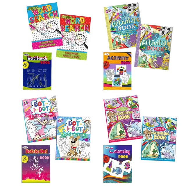 A4 ACTIVITY DOT to Dot Word Search Colouring Book 80gsm White Paper ...