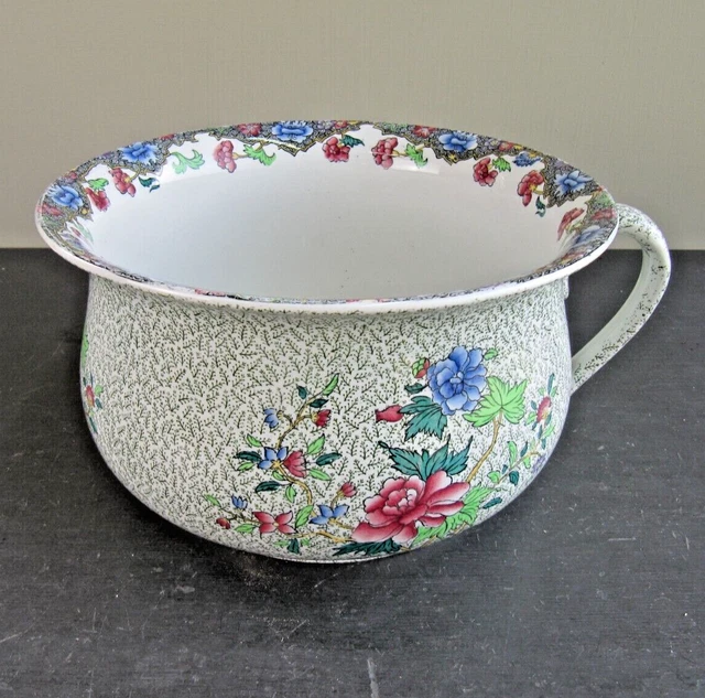 ANTIQUE COPELAND SPODE Floral Chamber Pot Planter Jardiniere £47.52 ...