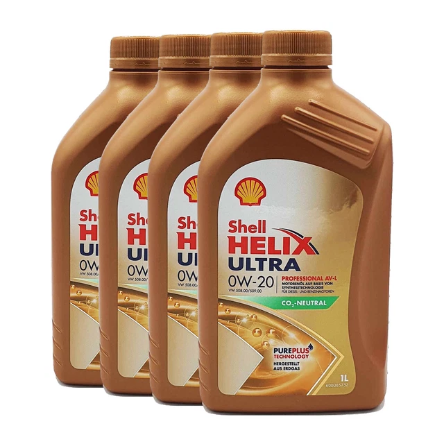 SHELL HELIX ULTRA Professional AV-L 0W-20 Huile VW 508 00, 509 00, 4x1 ...