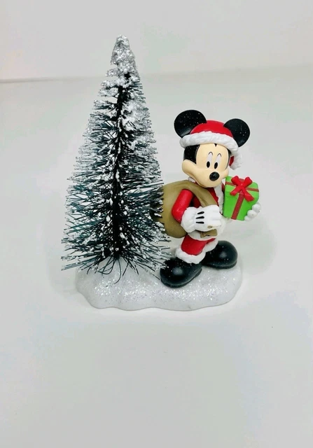 DISNEY CHRISTMAS VILLAGE 2025 Santa Mickey Mouse with Tree Figure Brand ...