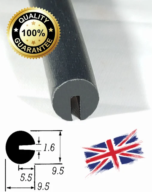 ROUND BLACK RUBBER U Channel Edging Trim Seal 10mm x 10mm £3.99 ...