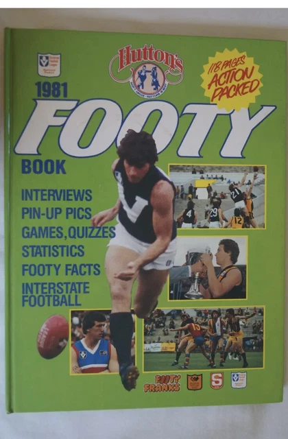 AUSTRALIAN RULES FOOTBALL AFL-VFL Hardcover Hutton's 1981 Footy Book ...