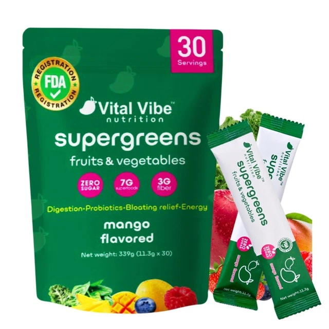 SUPER GREENS POWDER 600g 17 Super Food Immune Booster Nutrients 30 ...