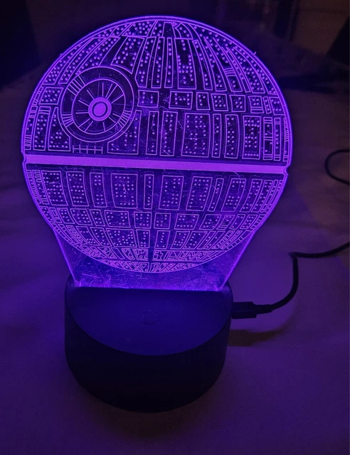 3D STAR WARS Lamp LED Optical Illusion Night Light 16 Colors Changing ...