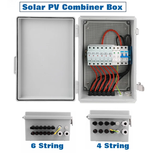 SOLAR COMBINER BOX PV Combiner Box 4 / 6 String with Lightning Arrester ...