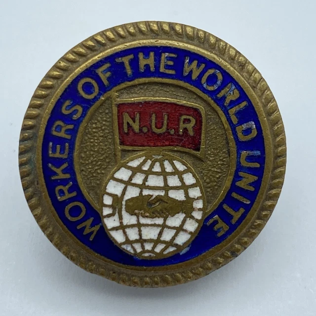 VINTAGE OLD NATIONAL Union Of Railwaymen NUR Members Enamel Lapel Badge ...