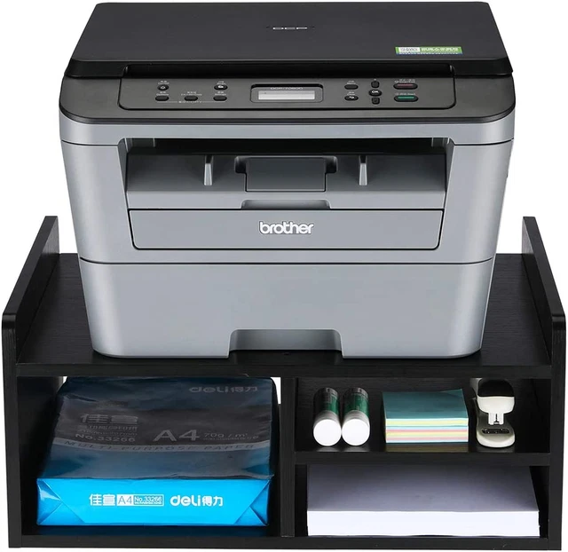 PAG PRINTER STAND Computer Riser with Storage Wood Desk Organizer for ...