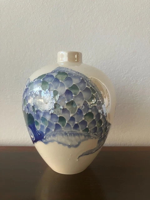 LISA B. MOORCROFT Chelsea Works Art Pottery Vase – Fish Scale Design ...