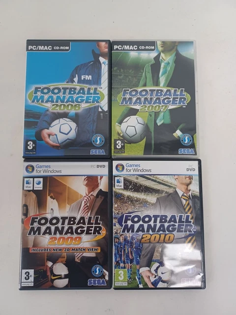 BUNDLE FOOTBALL MANAGER PC 06/07/09/10 avec manuels 1 disque manquant ...