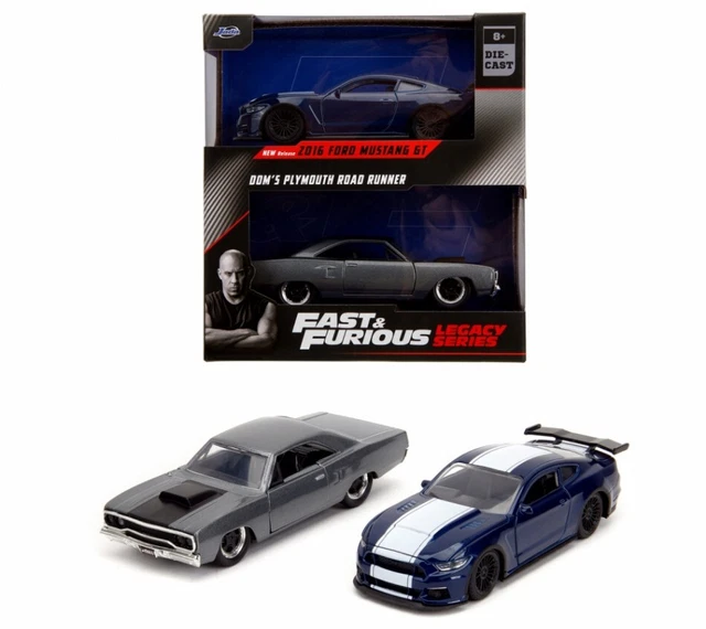 MINIATURE FORD MUSTANG Gt & Plymouth Road Runner Fast & Furious 1:3 2 ...