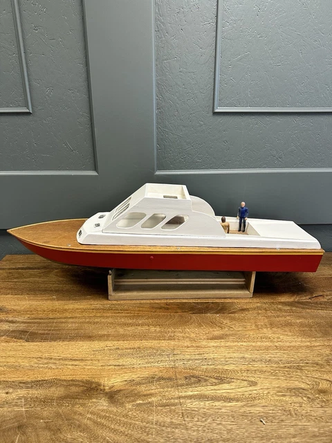 WOODEN RC BOAT cruiser boat all wood RC project Great Condition With ...