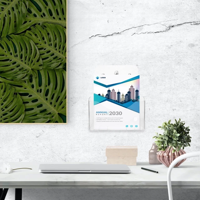 WALL MOUNTED BROCHURE Holder Office Storage Rack Brochures Display ...
