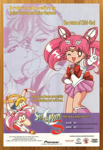 2001 SAILOR MOON S VHS/DVD Vintage Print Ad/Poster Chibi Anime Movie ...