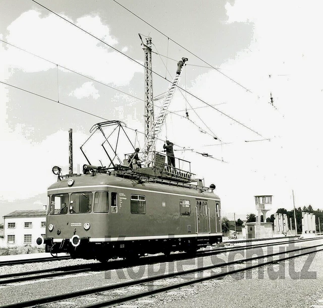 PE TRIEBWAGEN FOTO - Fahrleitungsbau mit Turmtriebwagen 6206 Au um 1958 ...