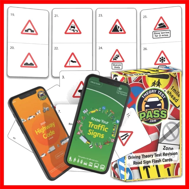ADULT DRIVING THEORY Flash Cards - Updated 2025 Road Sign Learning Set ...