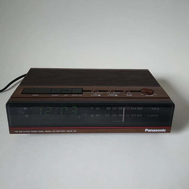 PANASONIC RC-6080 ALARM Clock-Green Digits-Dual-AM/FM-Corded-1986 ...