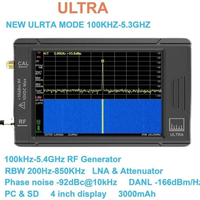 COMPACT RF FOR Spectrum Analyzer 100kHz to 5.3GHz 4 480x320 Display ...