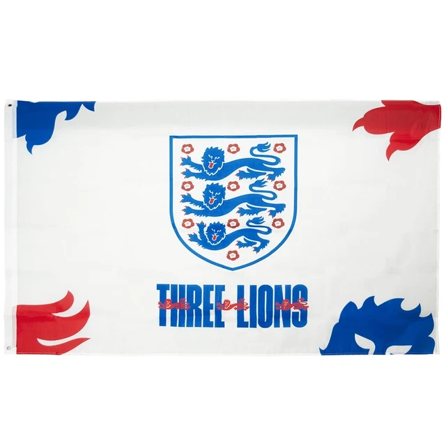 ENGLAND FLAG THREE Lions Crest Official Merchandise FA Football Gift ...