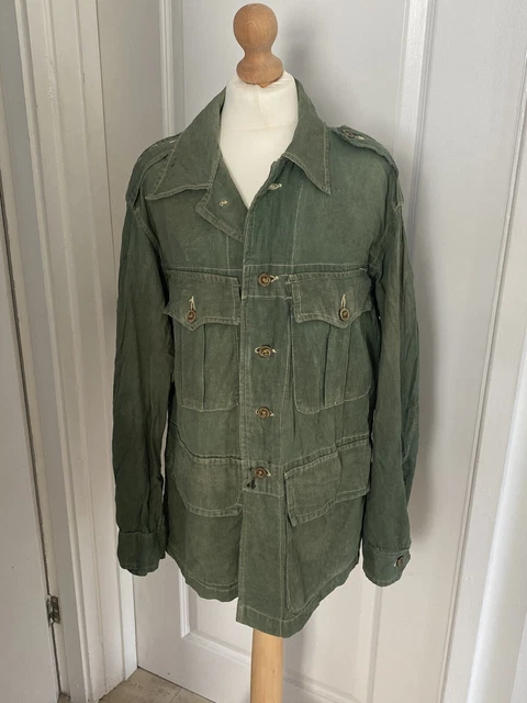 ORIGINAL WW2 BRITISH Army Aertex Irish Made Green Bush Jacket 1948 ...