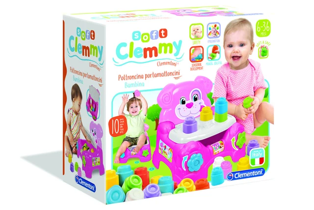 CLEMMY CLEMMY POLTRONCINA porta mattoncini girl Baby Clementoni EUR 37 ...