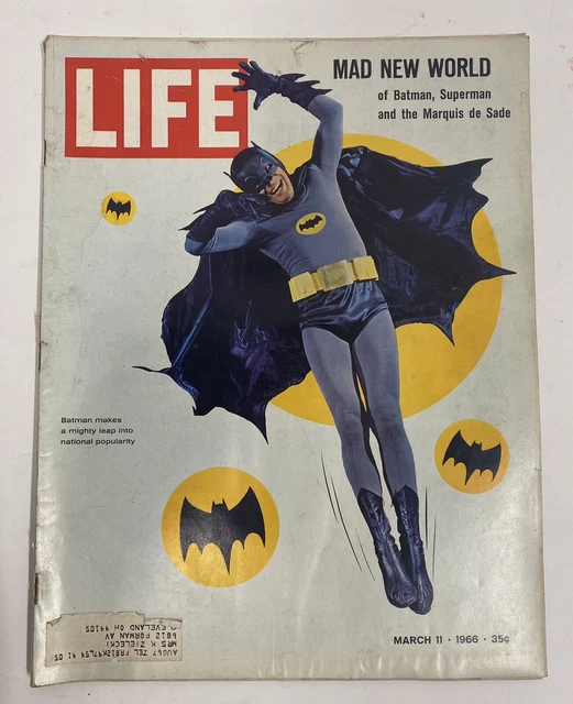 LIFE MAGAZINE MARCH 11 1966 Batman Adam West Television Superman Mad ...