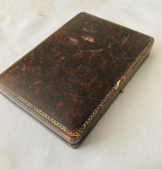 ANTIQUE/ VINTAGE LARGE Rectangular jewellery presentation display box ...