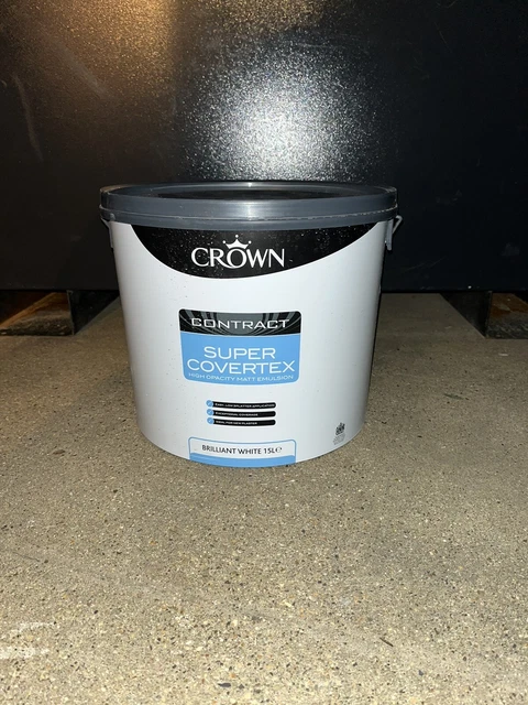 CROWN SUPER COVERTEX white emulsion paint £35.00 - PicClick UK