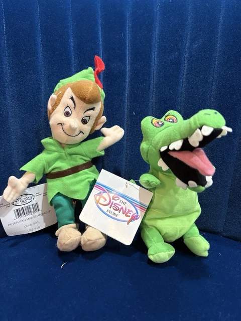 VINTAGE DISNEY STORE Mini Peter Pan Bean Bag Doll Stuffed Animal Plush ...