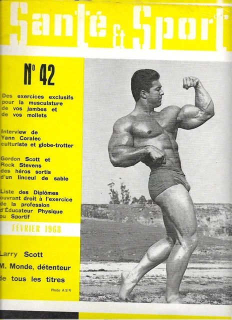 LARRY SCOTT Mr Olympia -SANTE ET SPORT n°42 Bodybuilding magazine 1968 ...